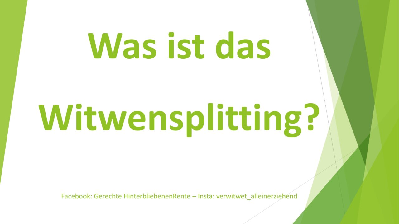 Das Witwensplitting kurz erklärt - ein Steuerthema für Witwen